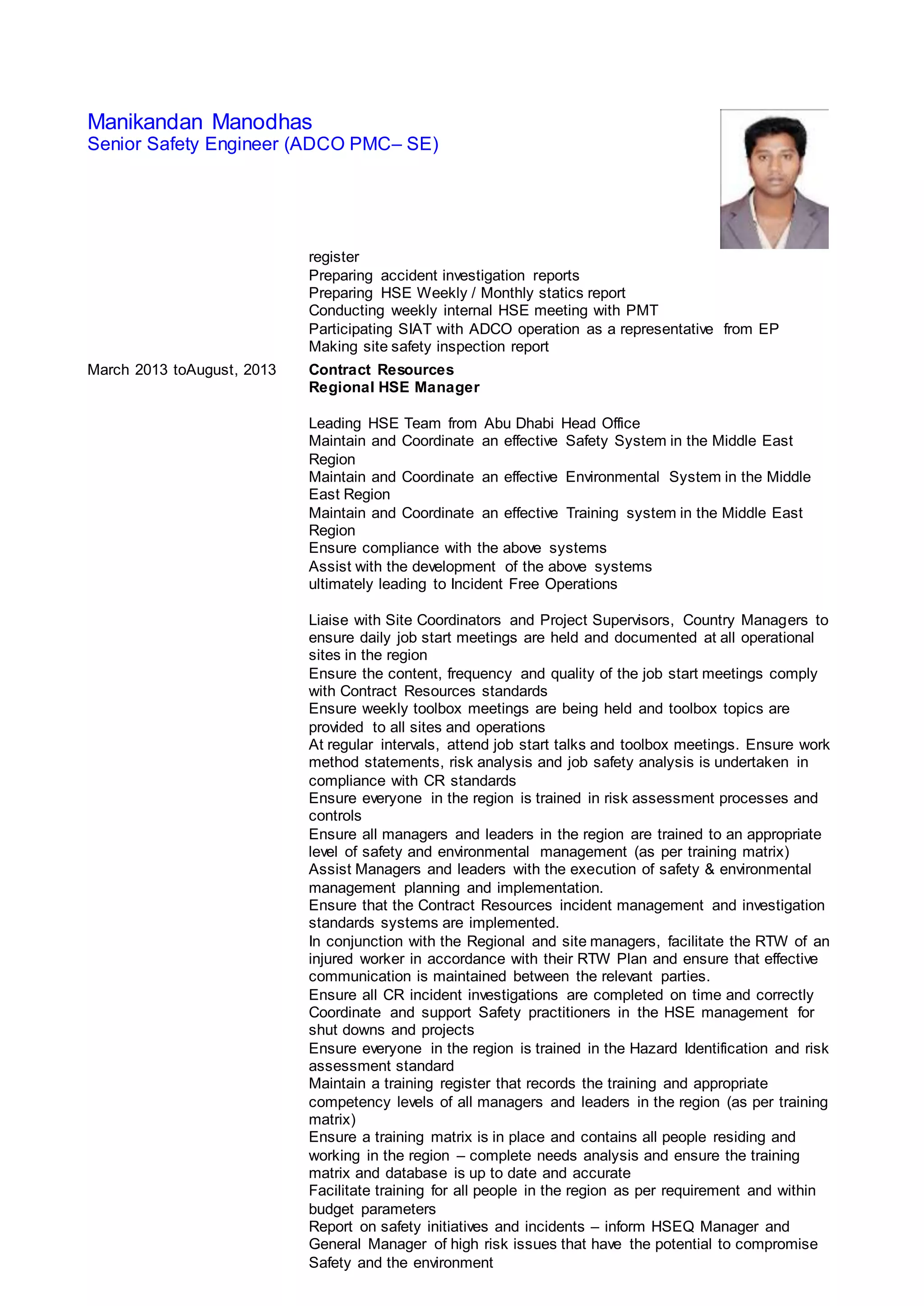 MANIKANDAN MANODHAS CV | PDF