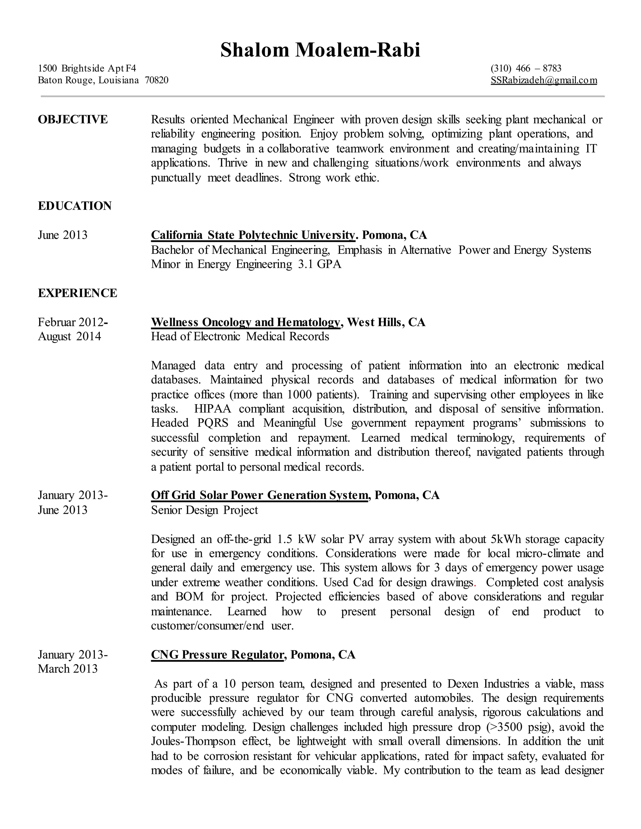 Shalom MR engrg resume | DOCX
