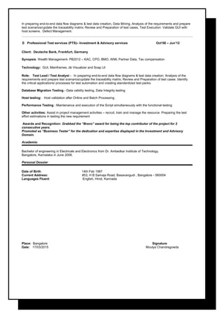 Moulya-Profile Testing | PDF