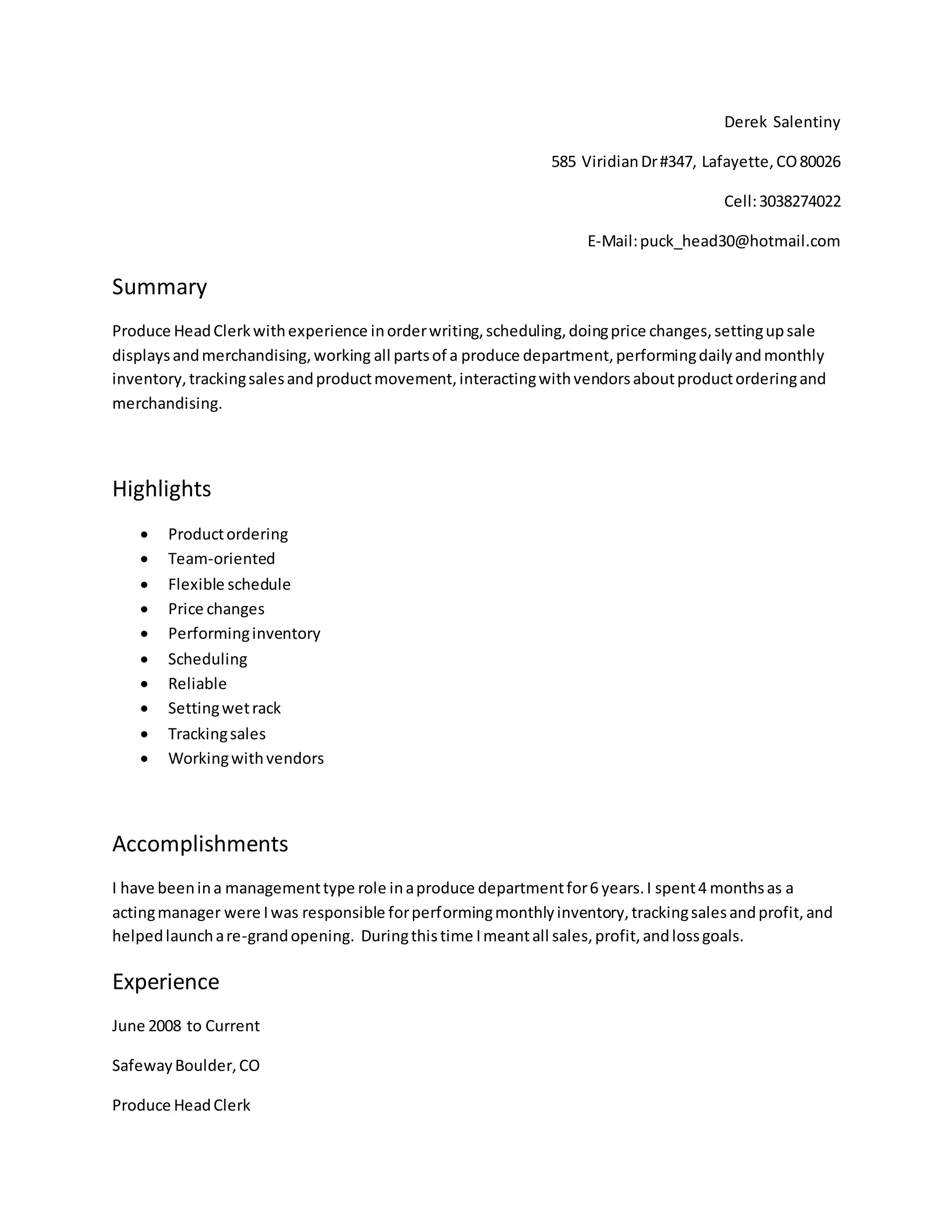Derek Salentiny resume | DOCX