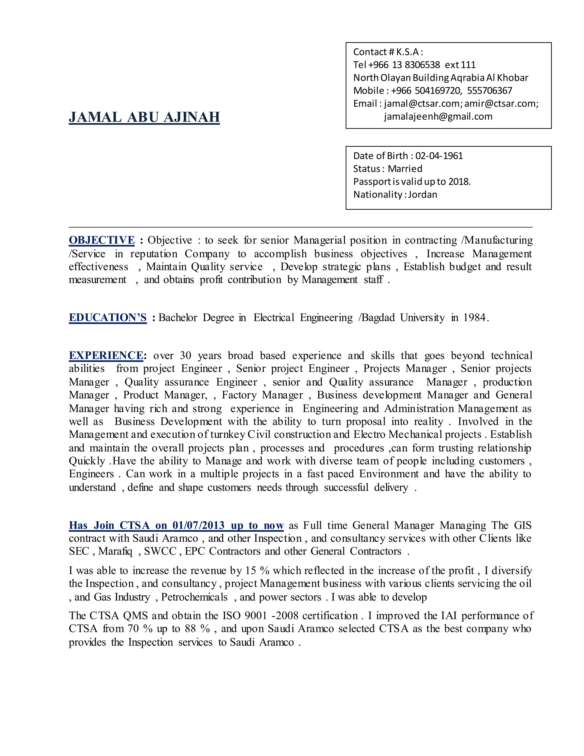 JAMAL CV updated docx | PDF