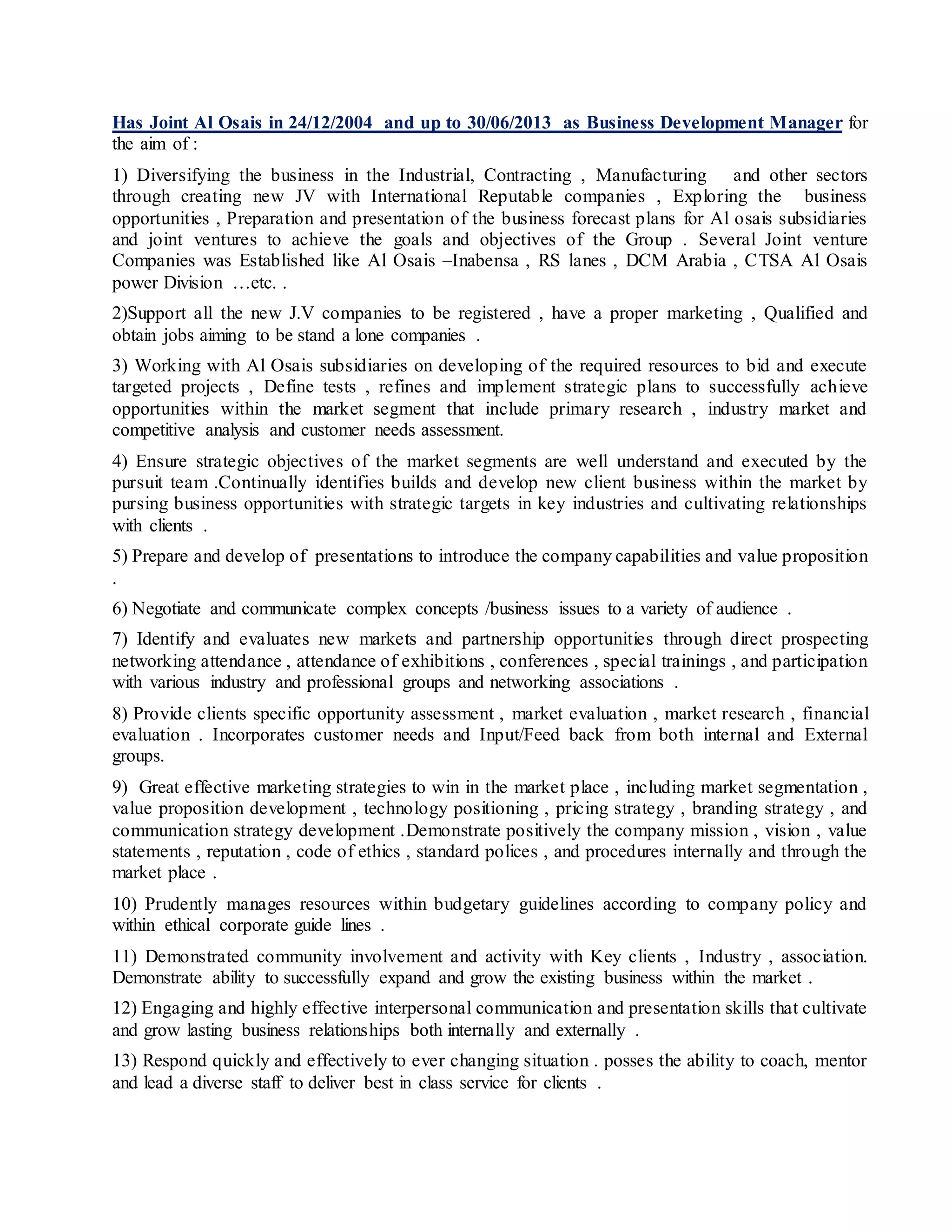 JAMAL CV updated docx | PDF