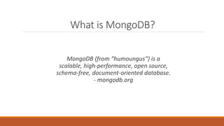 MongoDB_Sharan_Prakash_Babu | PPT