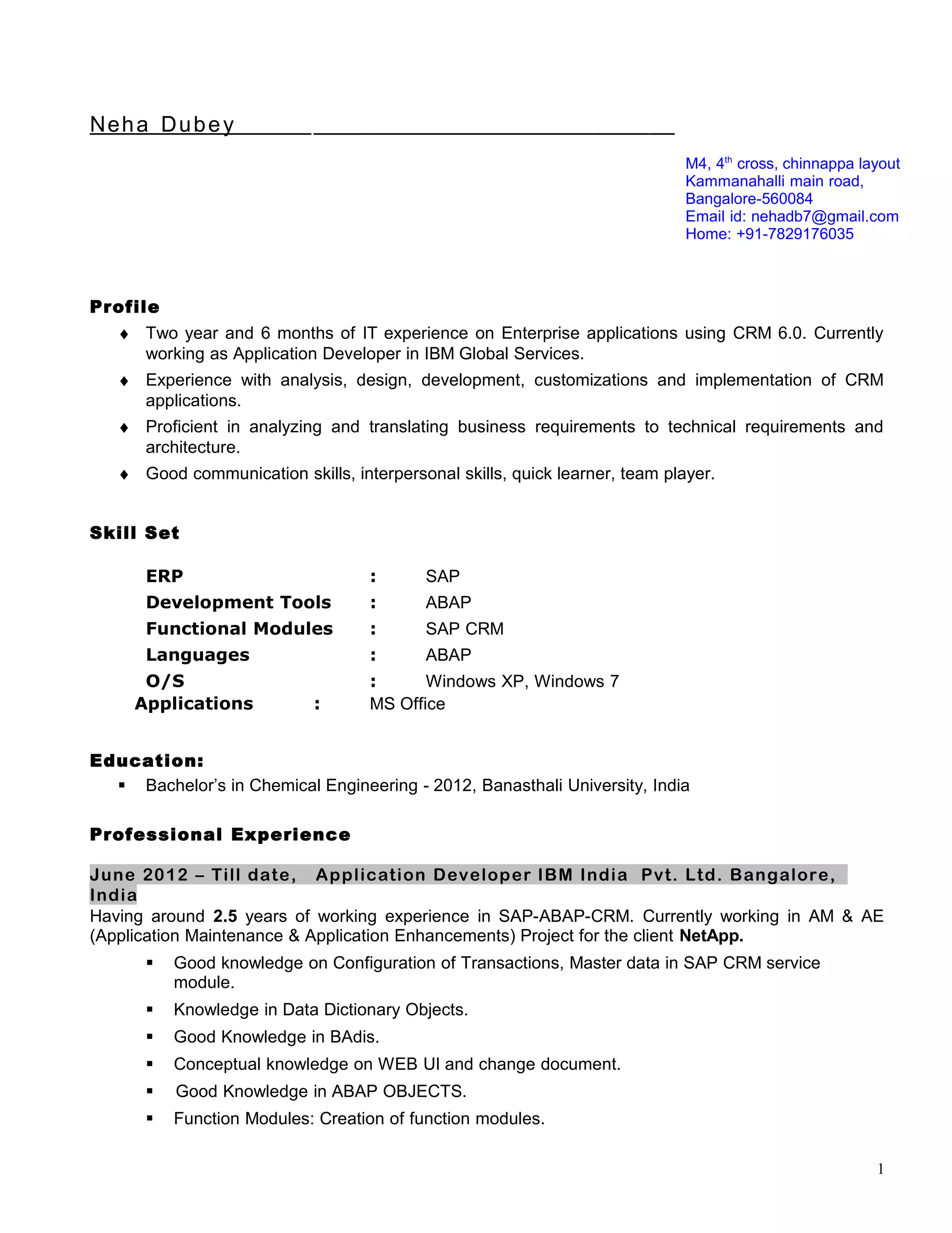Resume Neha | PDF