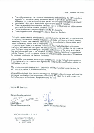 Danone Reference Letter | PDF