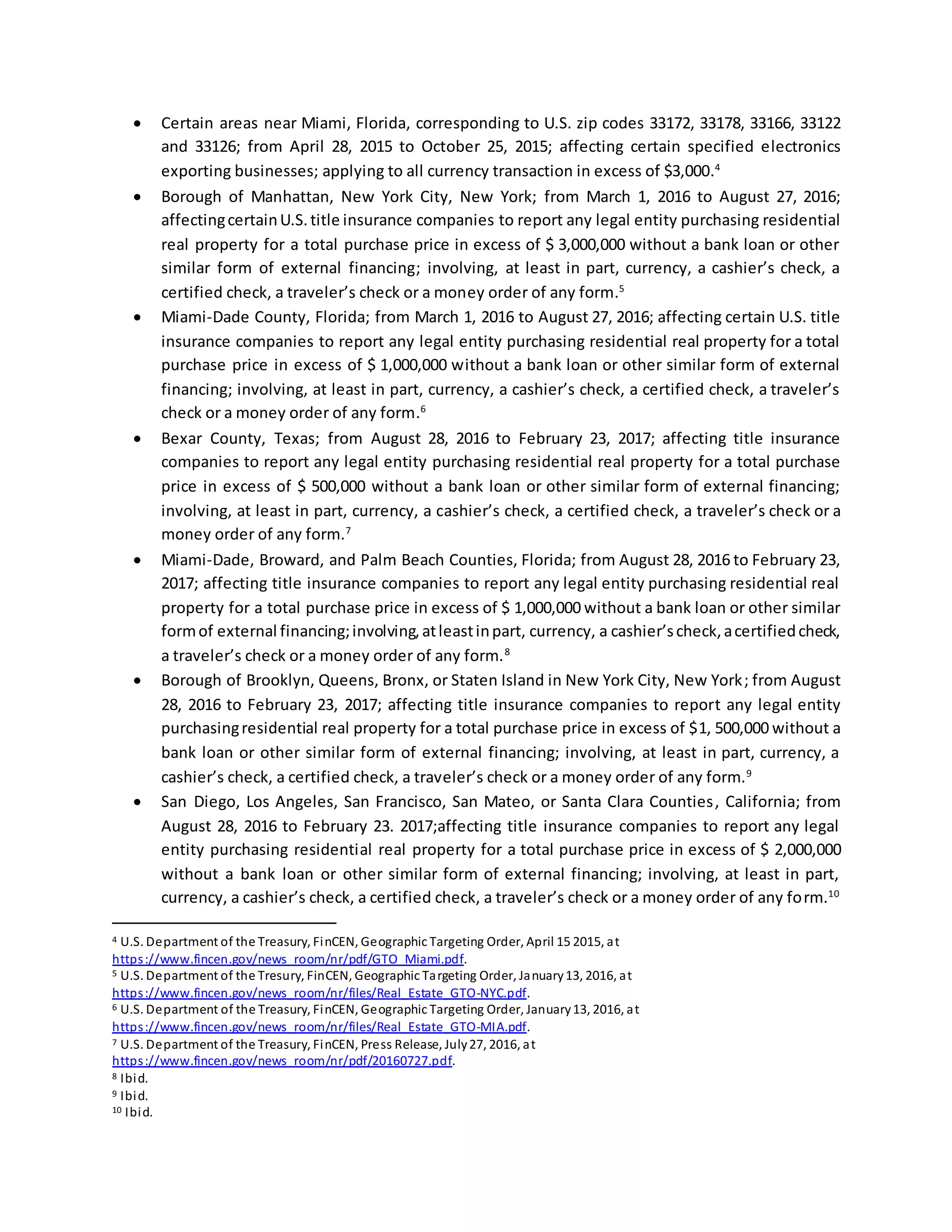 Geographic Targeting Orders | DOCX