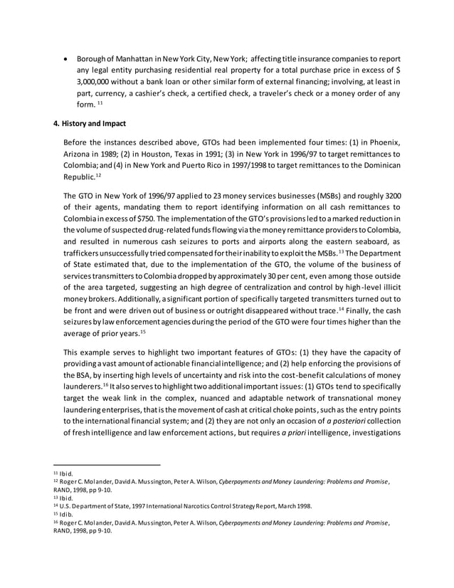 Geographic Targeting Orders | PDF