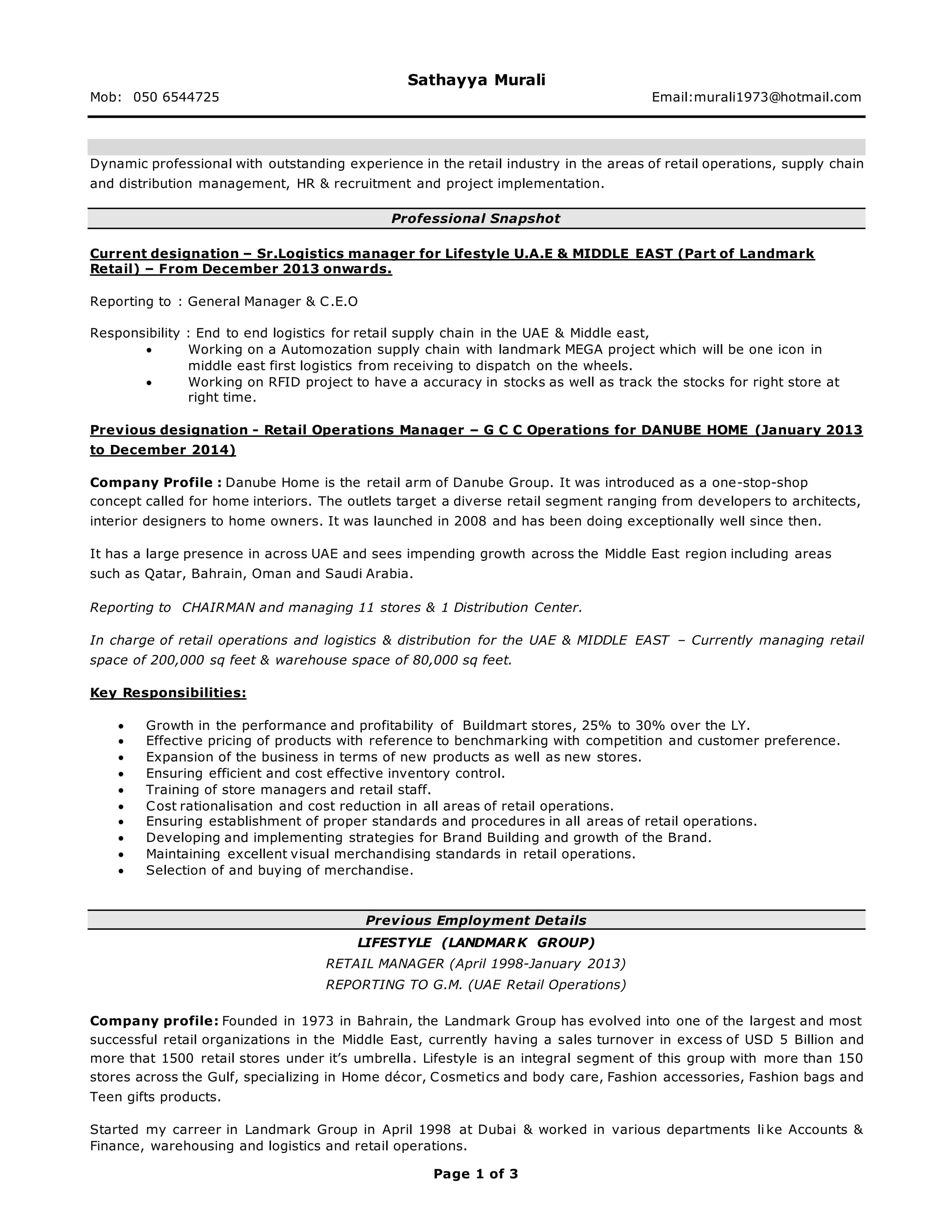 Murali resume_July2016 | DOCX