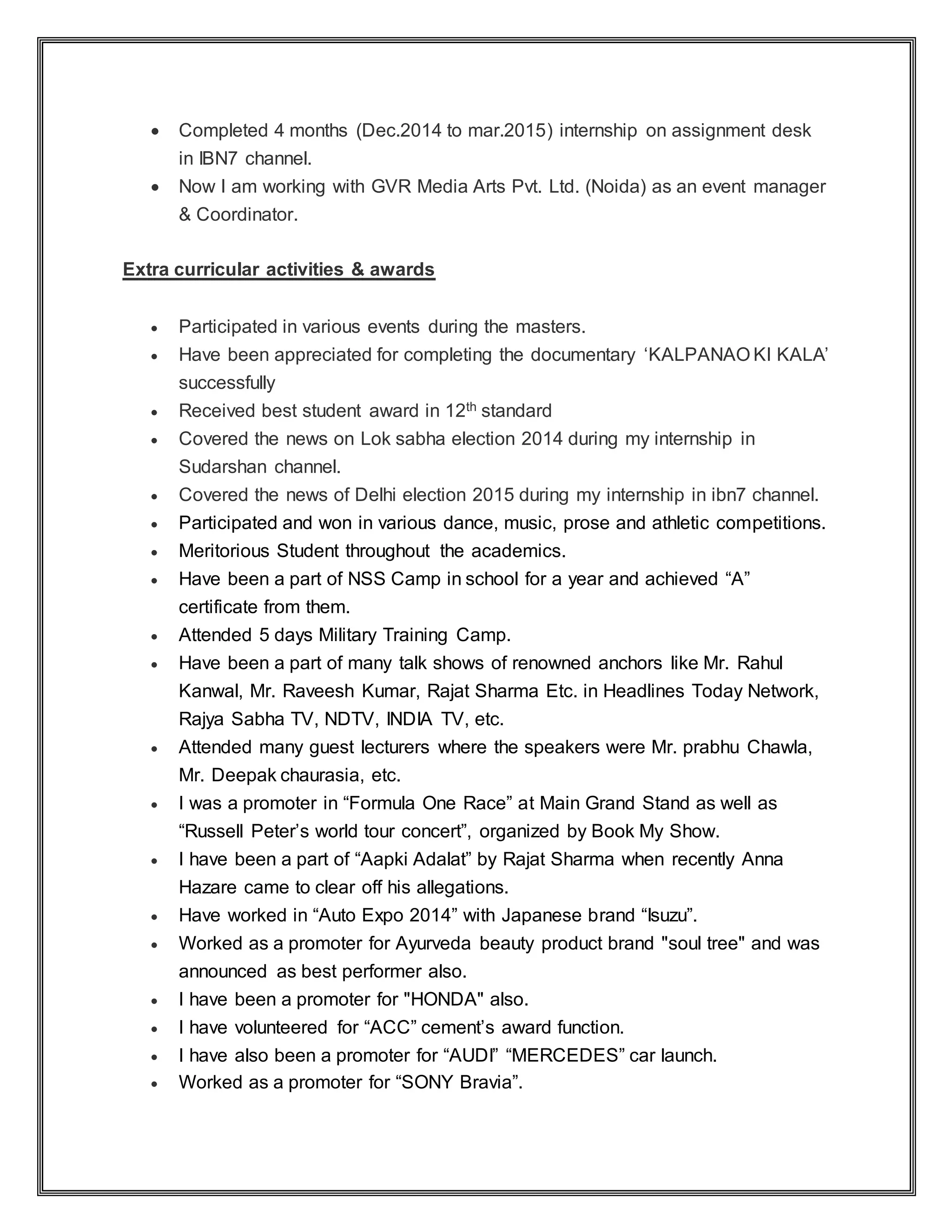 ritu kaushik resume | DOCX | Resume Writing and Advice | Job Search