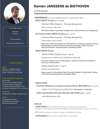 Damien JANSSENS de BISTHOVEN - Civil Engineer | PDF