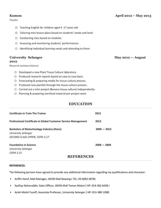 RESUME 2 | PDF