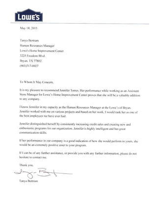 Jennifer's Reference letter | PDF