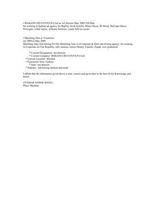 TUSHAR RESUM 2 | DOC