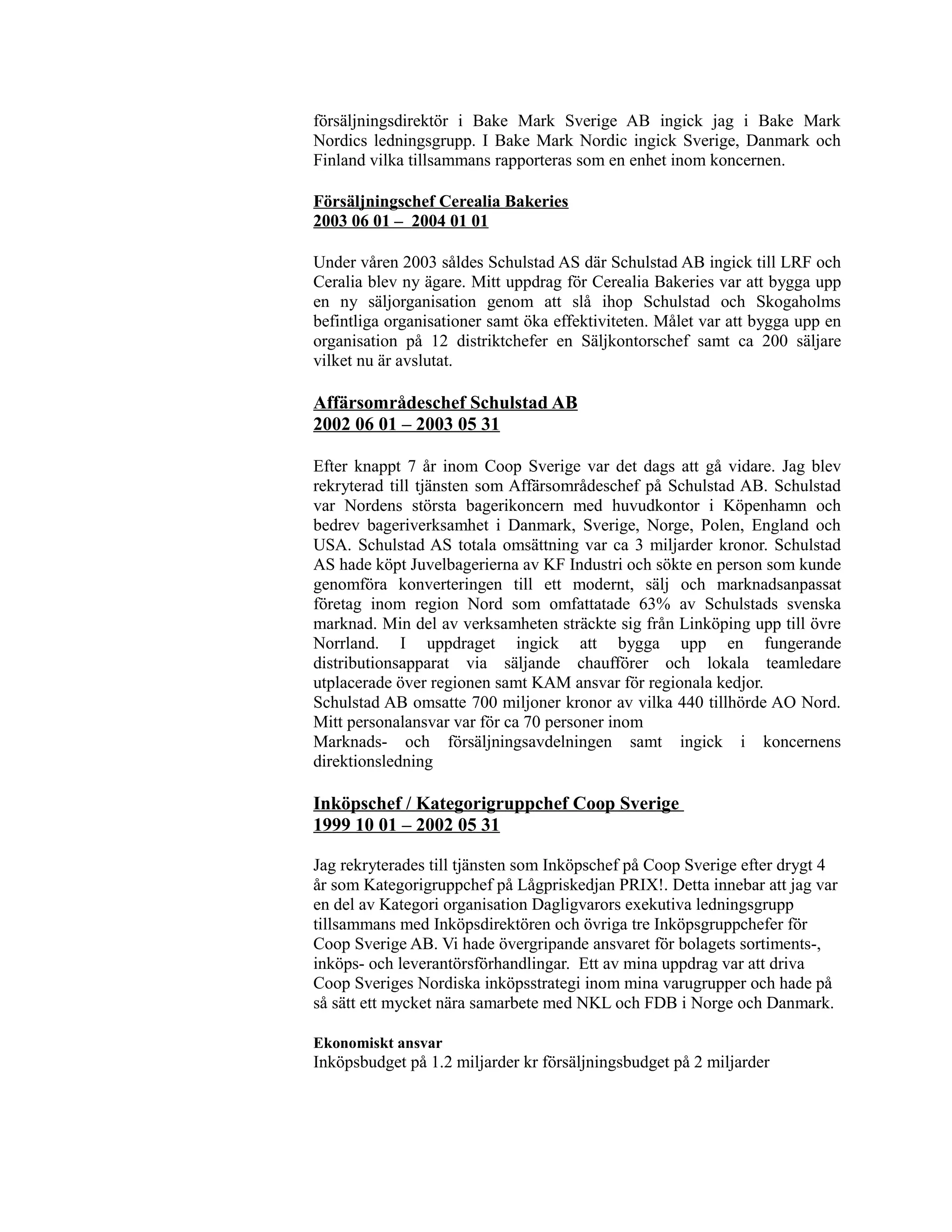 CV Svensk kort | PDF