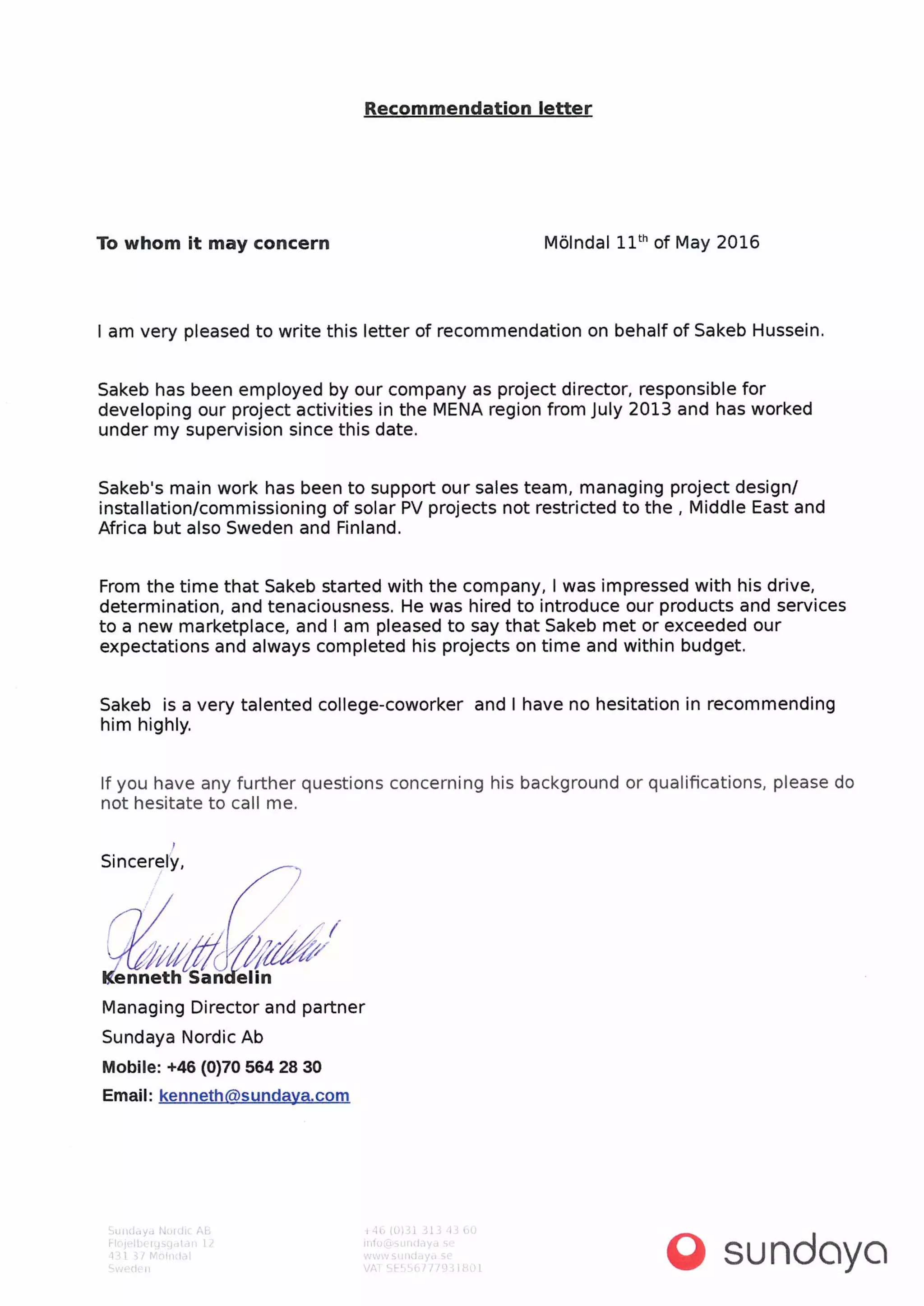Recommendation Letter | PDF