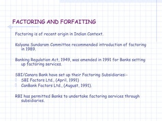 factoring and forfaiting | PPT