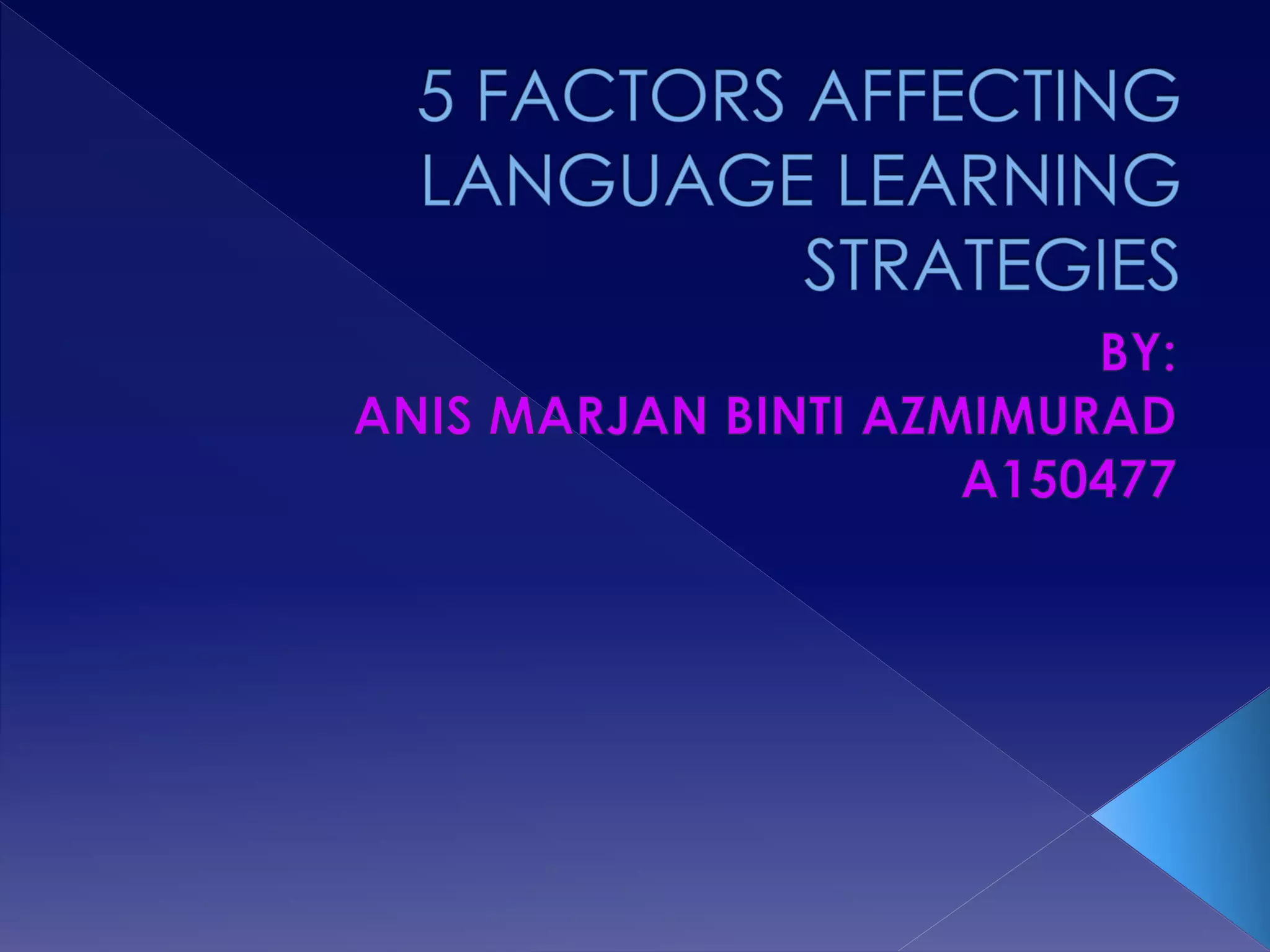 5 factors affecting LLS | PPTX | Education