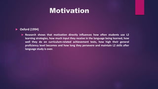 5 factors affecting language learning strategies usage | PPT