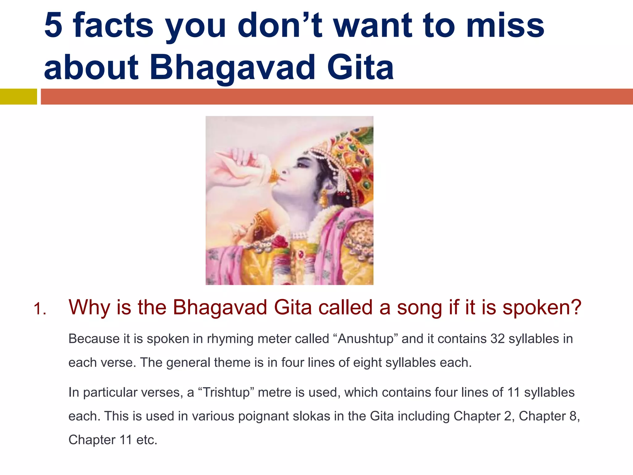 Five facts you do not want to miss about Bhagavad Gita | PPSX