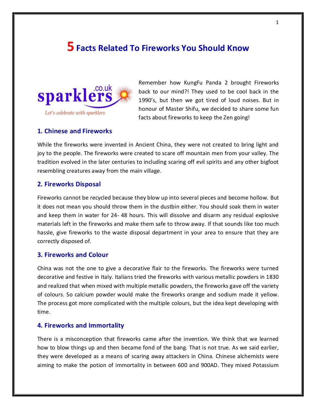 5 facts related to fireworks you should know