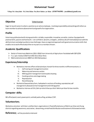 Resume M.Yousaf | PDF
