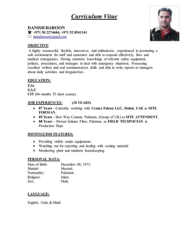 Danish Haroon CV | PDF