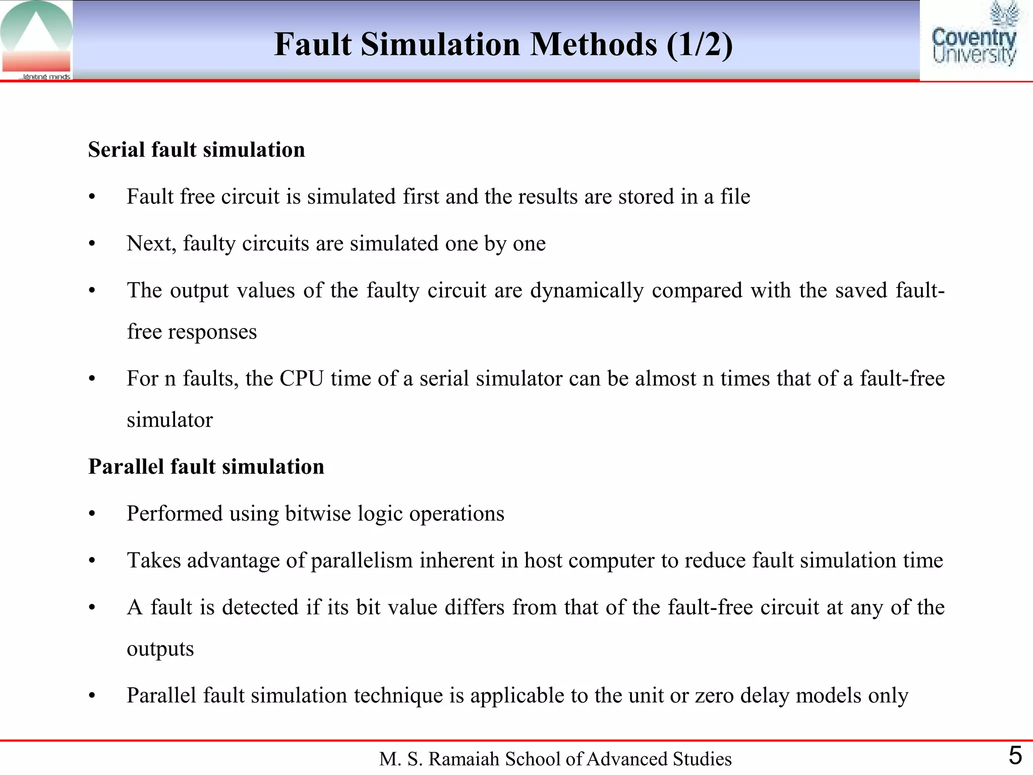 Fault Simulation Application And Methods Pdf Computer Software And Applications Computing