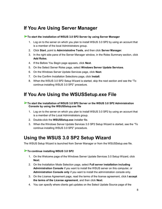 WSUS30SP2StepbyStep | PDF
