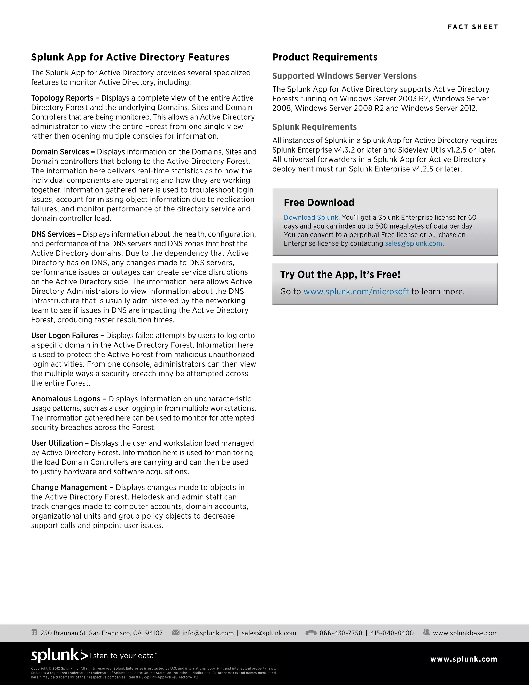 splunk-for-active-directory | PDF