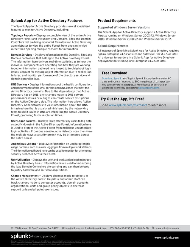 splunk-for-active-directory | PDF