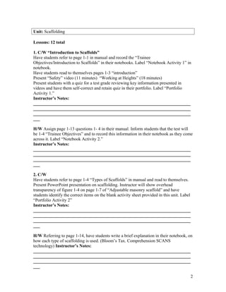 Laborer's Union Scaffolding Curriculum | DOC