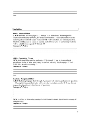 Laborer's Union Scaffolding Curriculum | DOC