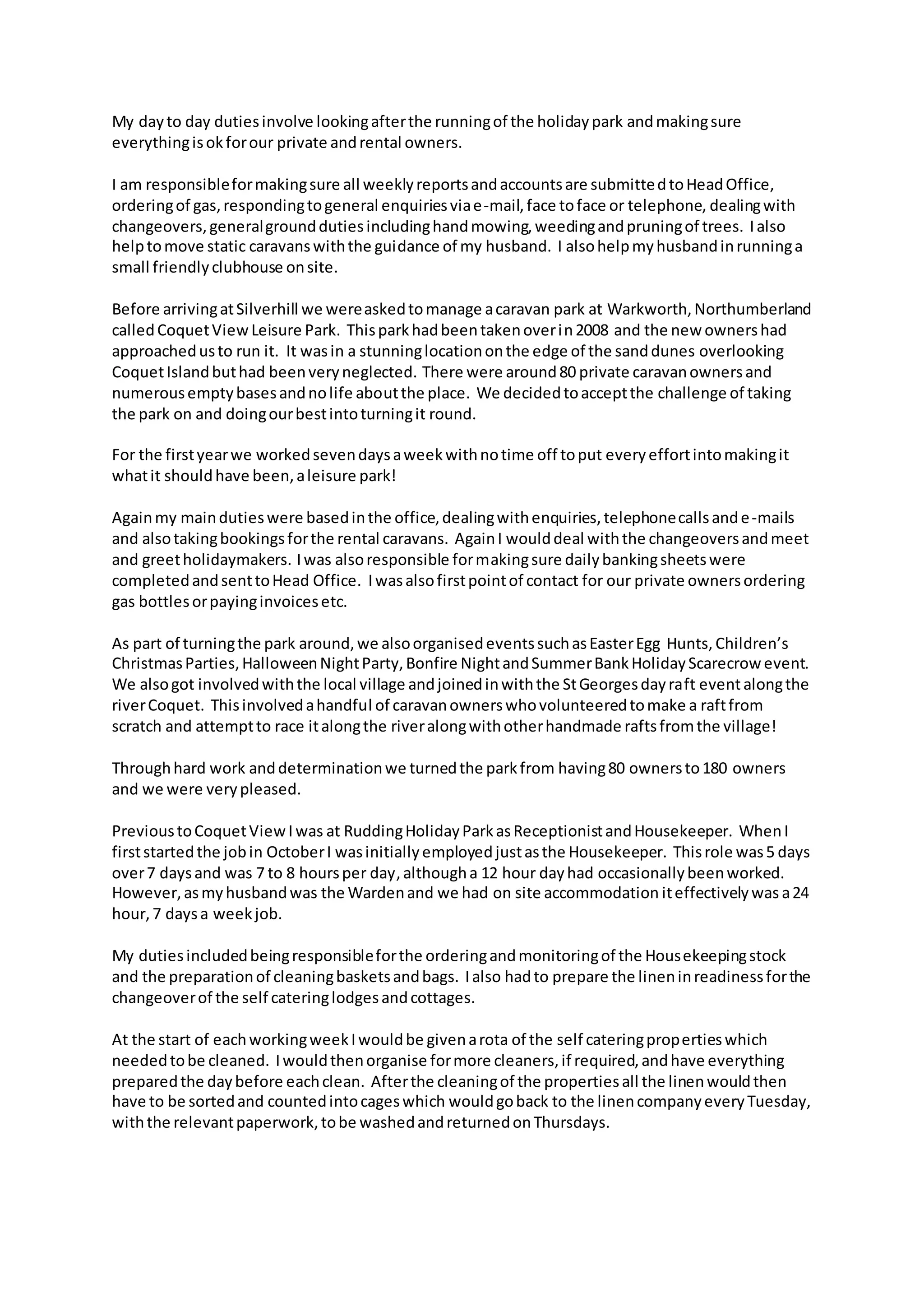Sue's CV 15 | DOCX