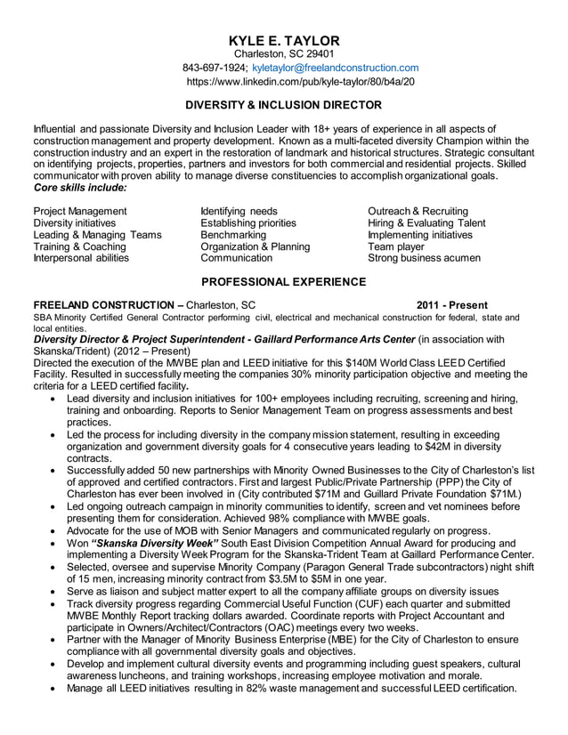 KyleTaylorDiversityResume7-29-15 | DOCX