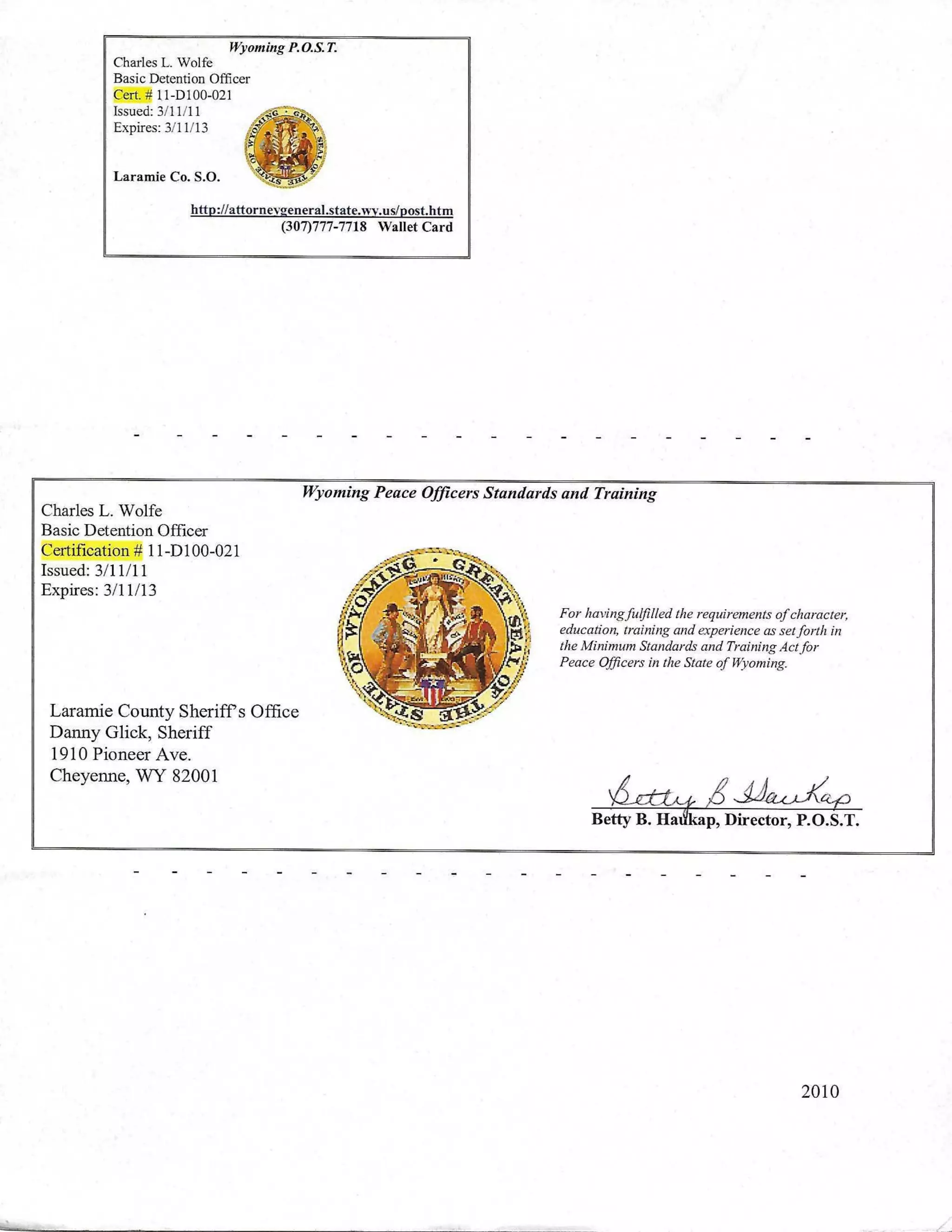 Certificate of Appointment & POST certification | PDF