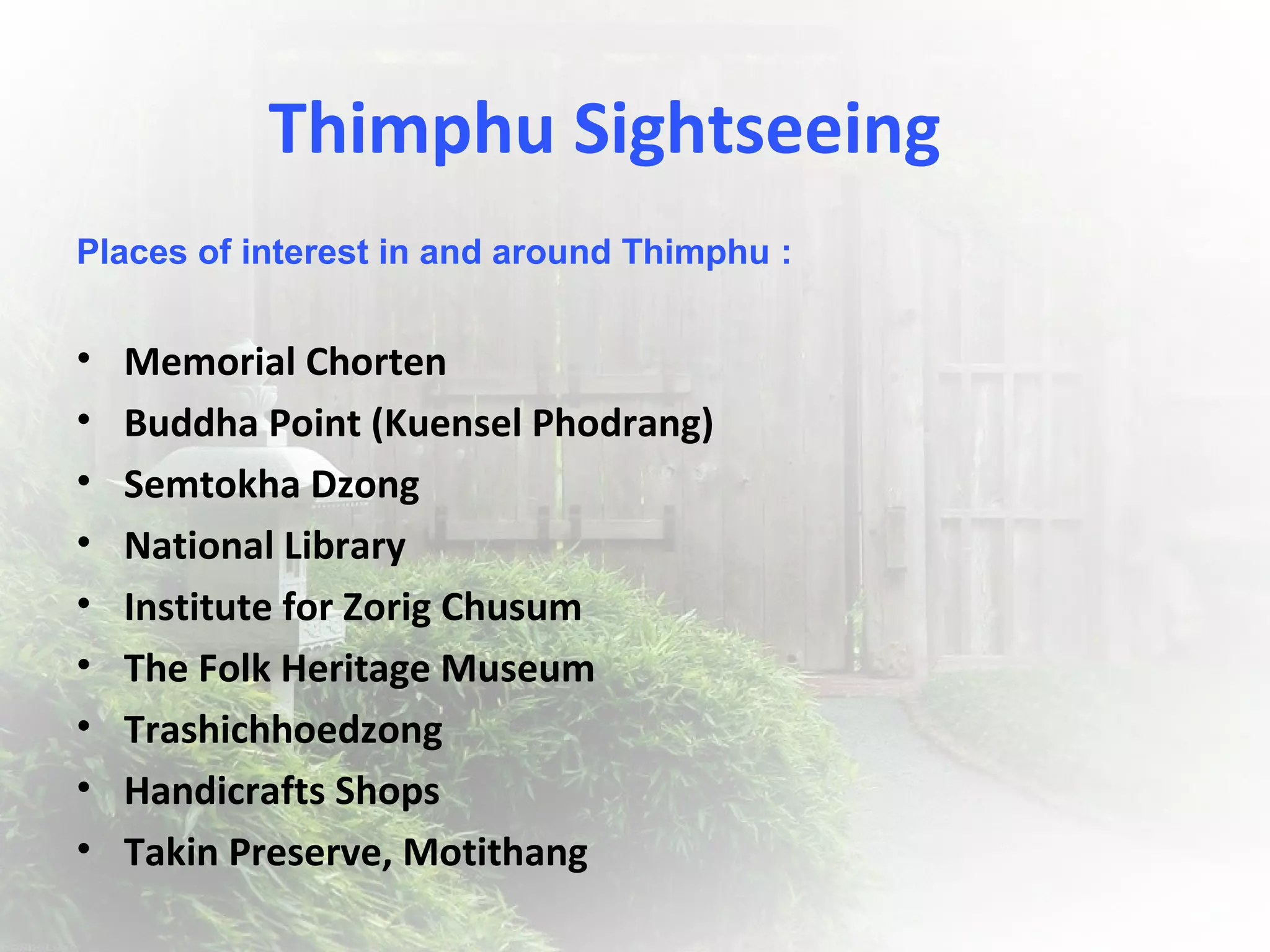 presentation on bhutan | PPT