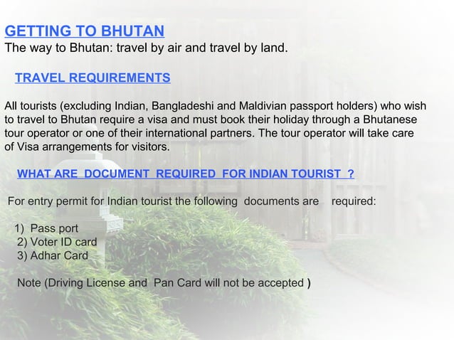 presentation on bhutan | PPT