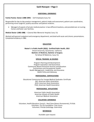 Sashi Narayan Resume 2015-3 pages word | DOCX