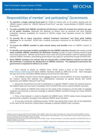 UNDAC Responsibilities of Government | PDF