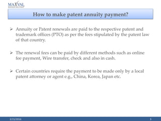 Paralegal Training Patent Annuity Payment and Annuity Payer | PPTX