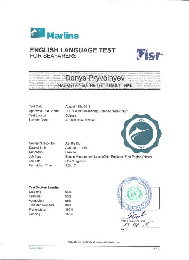 Marlins Test | PDF