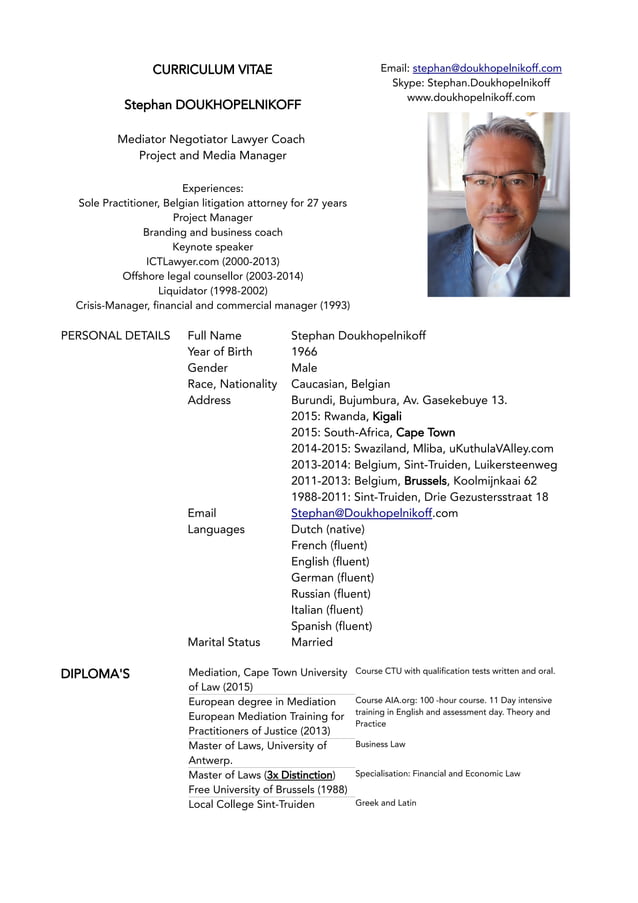 Stephan Doukhopelnikoff CV 2016 | PDF