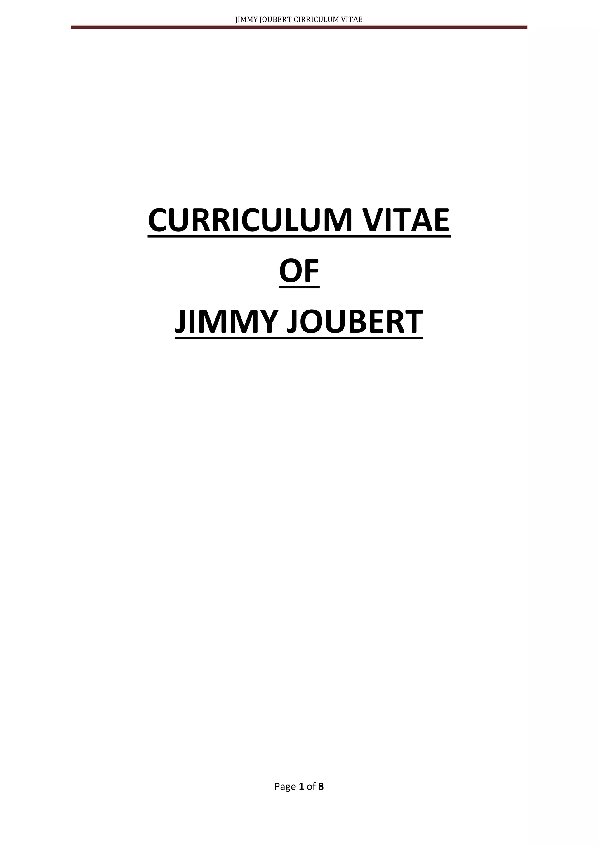 Jimmy Joubert CV | PDF