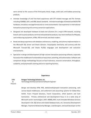 Tom DiSarlo Summary | DOCX