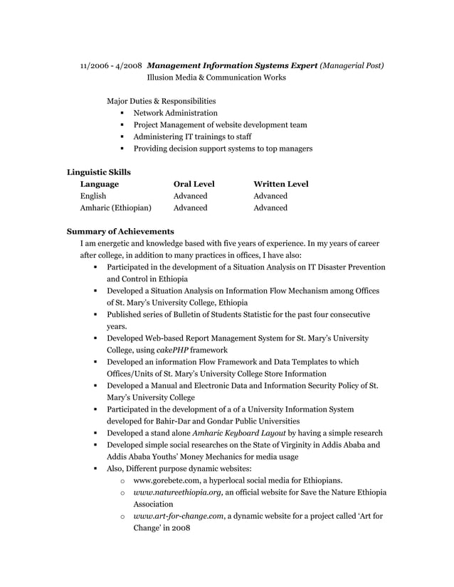 Resume(Befekadu Hailu) | PDF