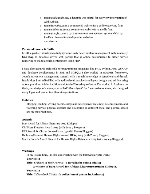 Resume(Befekadu Hailu) | PDF