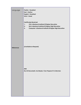 Hasib CV | DOCX | Careers