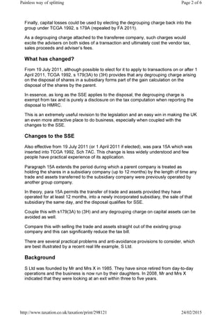 Taxation Article - The Painless Way Of Splitting | PDF