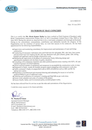 ACE Certificate | PDF