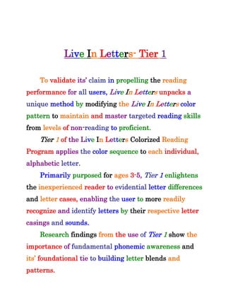 Live In Letters Presentation | PDF
